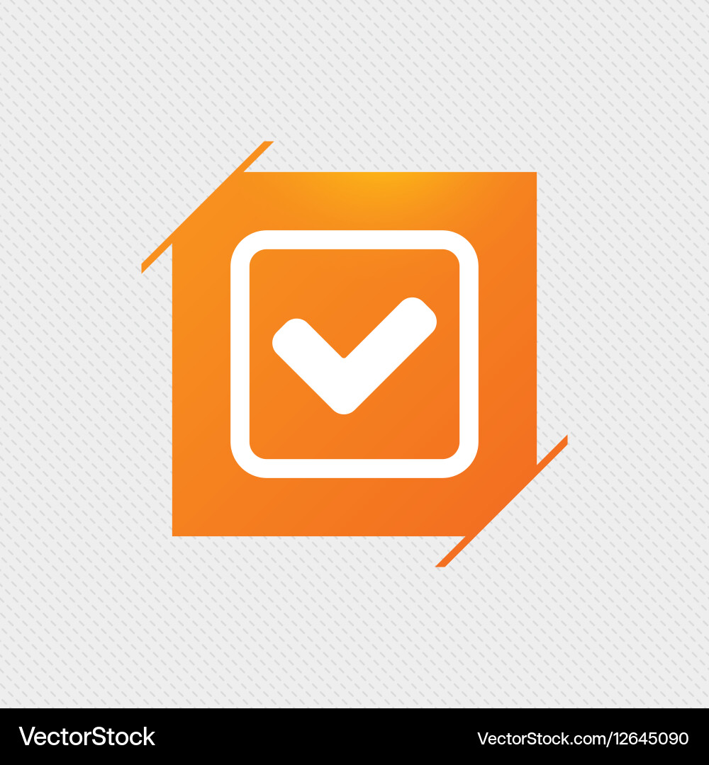 Check mark sign icon yes square symbol Royalty Free Vector