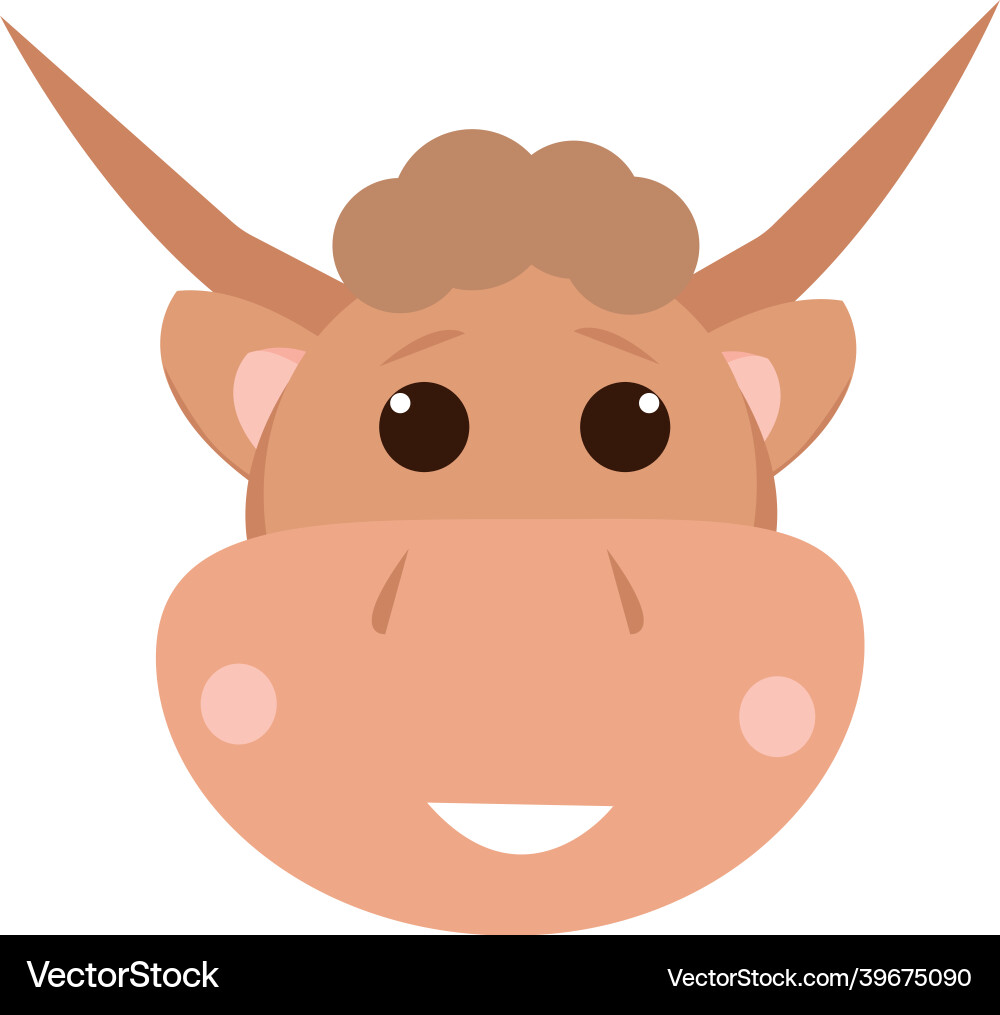 Cute bull isolated on a white background Vector Image
