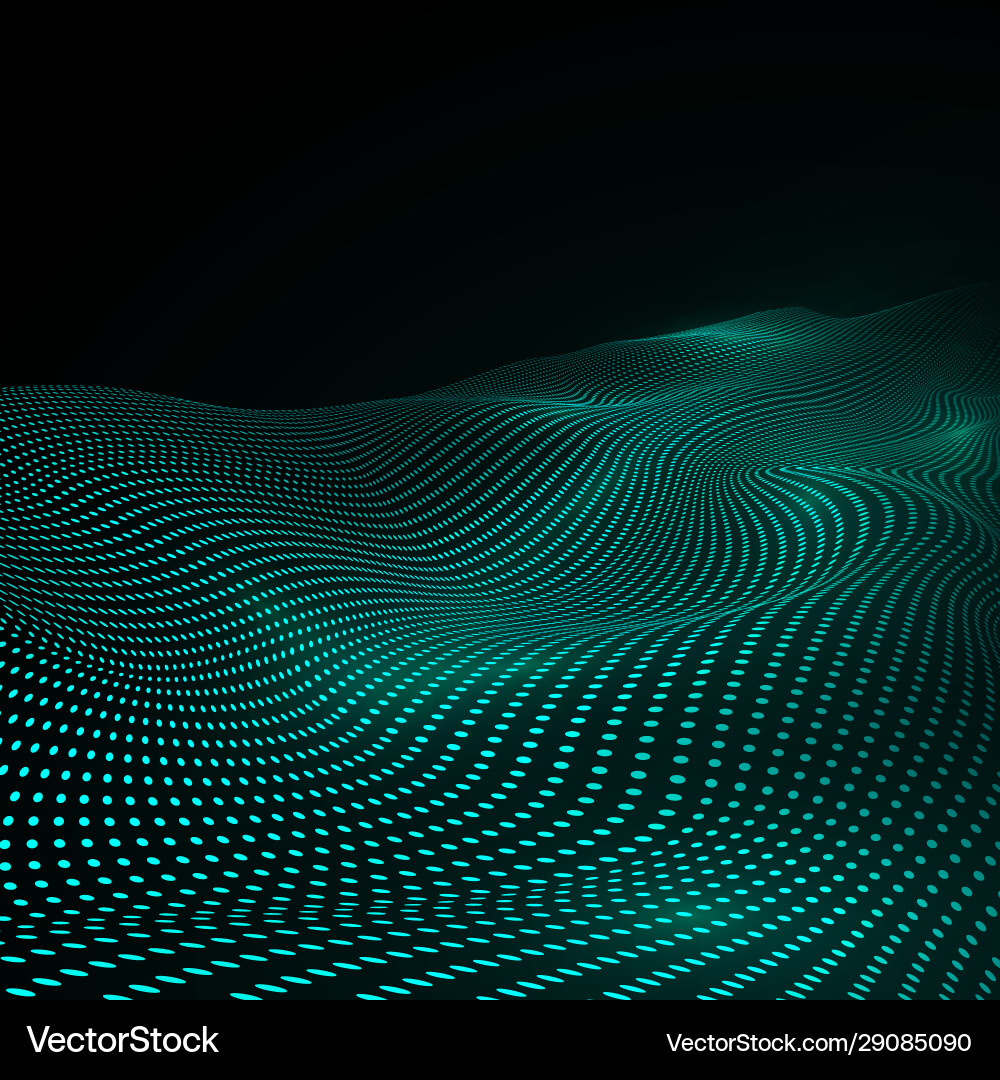 Cyber or technology background in green colors Vector Image