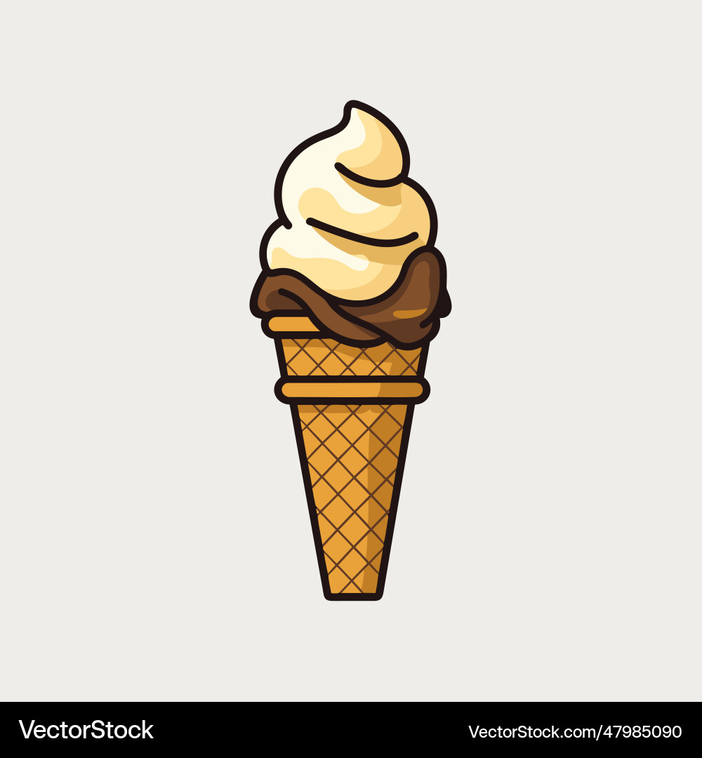 Ice cream hand-drawn comic ice cream doodle Vector Image