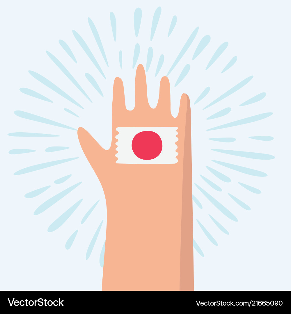 Japan flag hand drawn Royalty Free Vector Image
