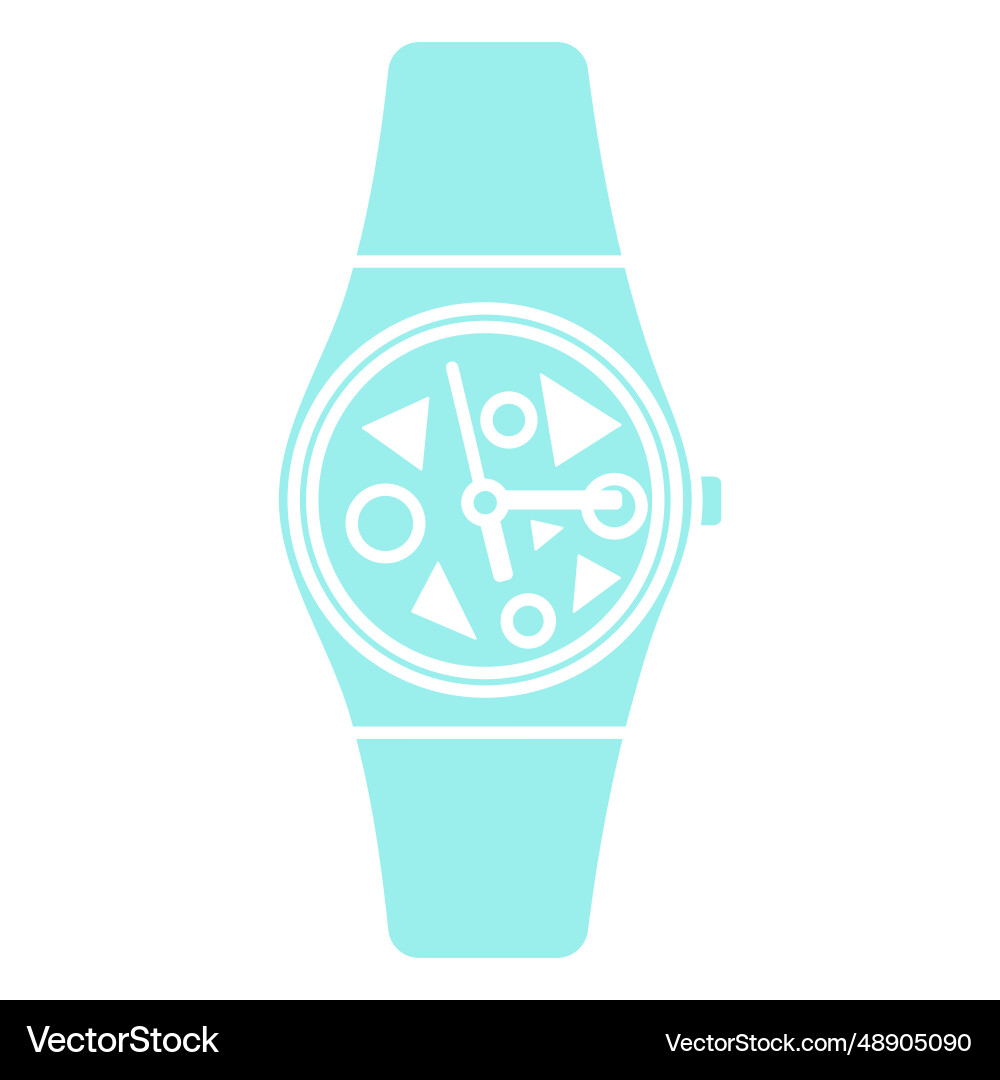 Light blue wrist watch cut out Royalty Free Vector Image