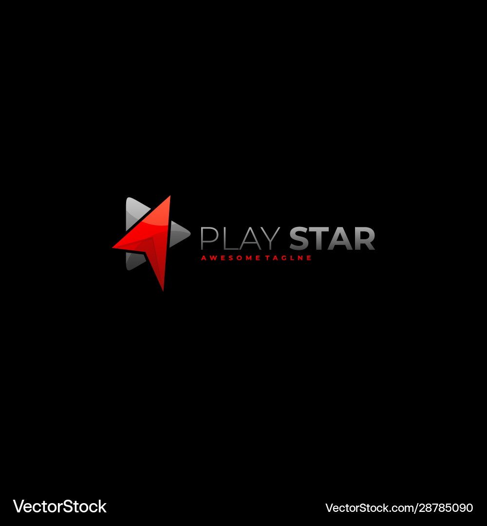 Play star template Royalty Free Vector Image - VectorStock