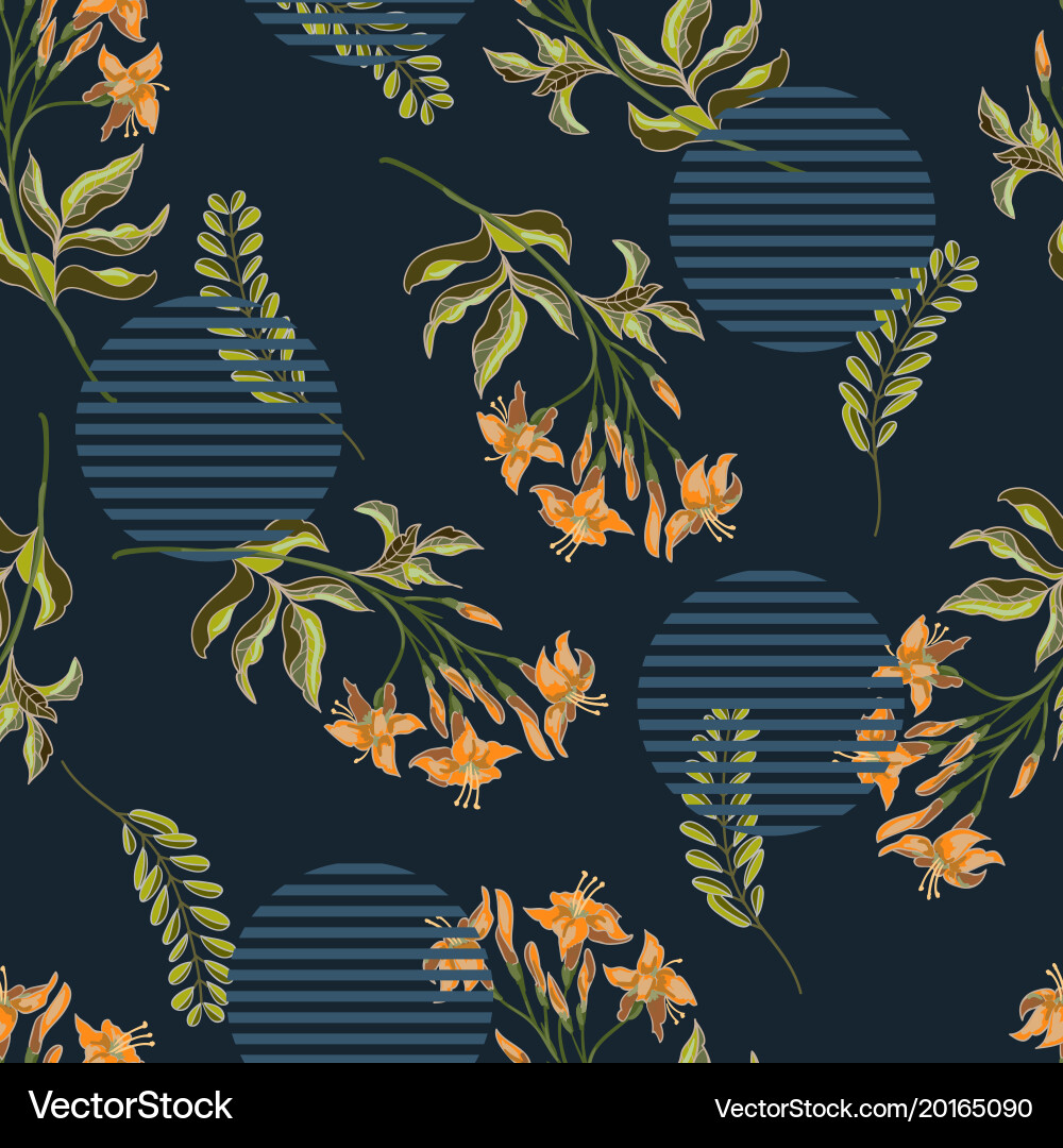 Printspring seamless pattern of wild flowers Vector Image