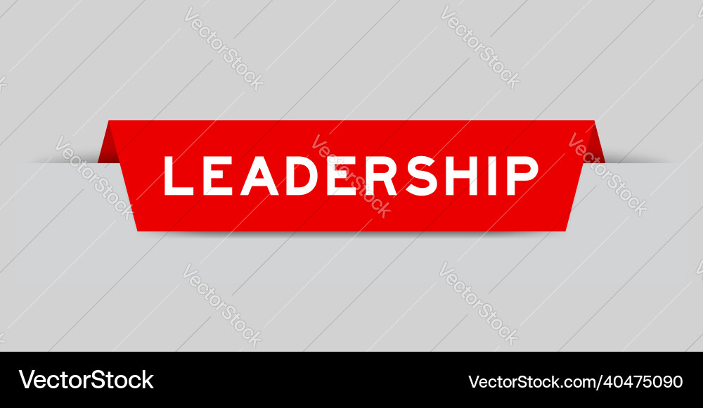 Red color inserted label with word leadership Vector Image