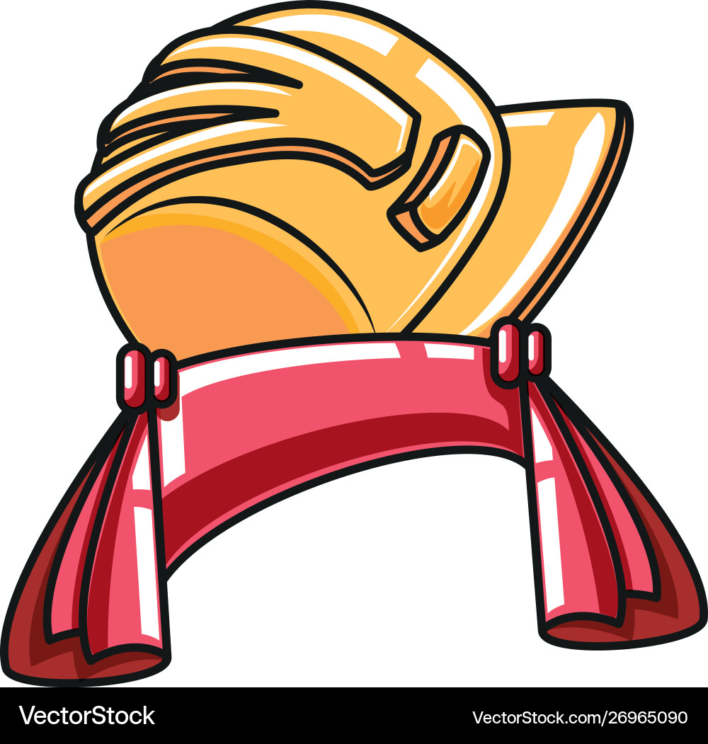 Ribbon decoration elegant with helmet secure Vector Image