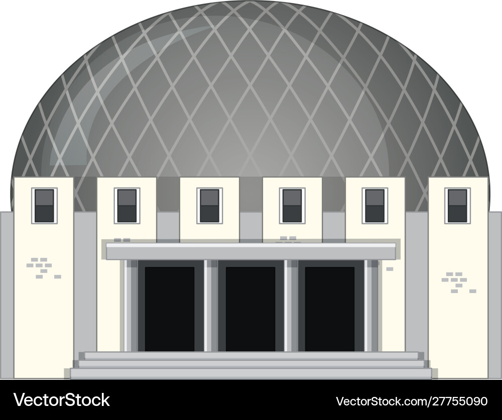 Science building with round roof Royalty Free Vector Image