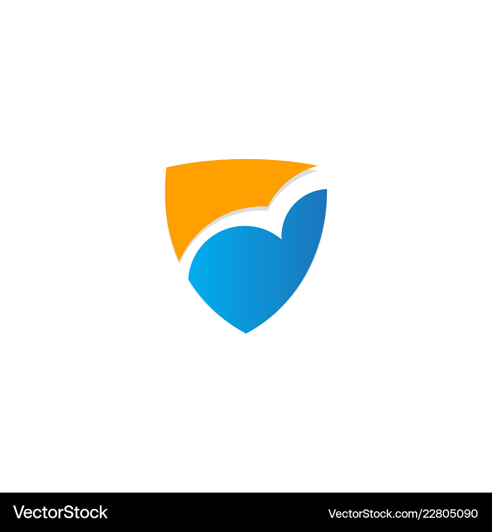 Shield protection abstract company logo Royalty Free Vector