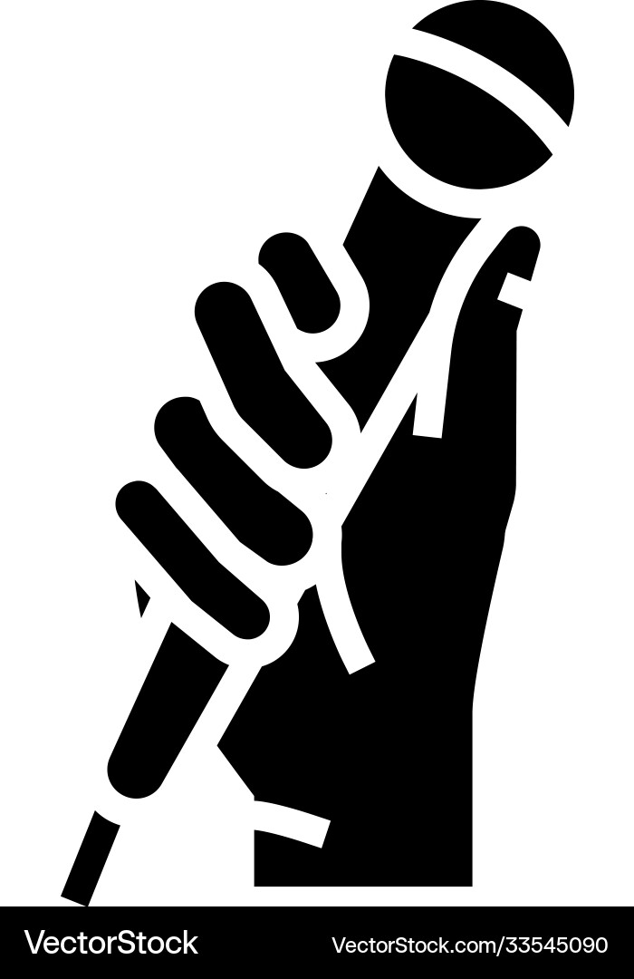 Singing karaoke glyph icon Royalty Free Vector Image