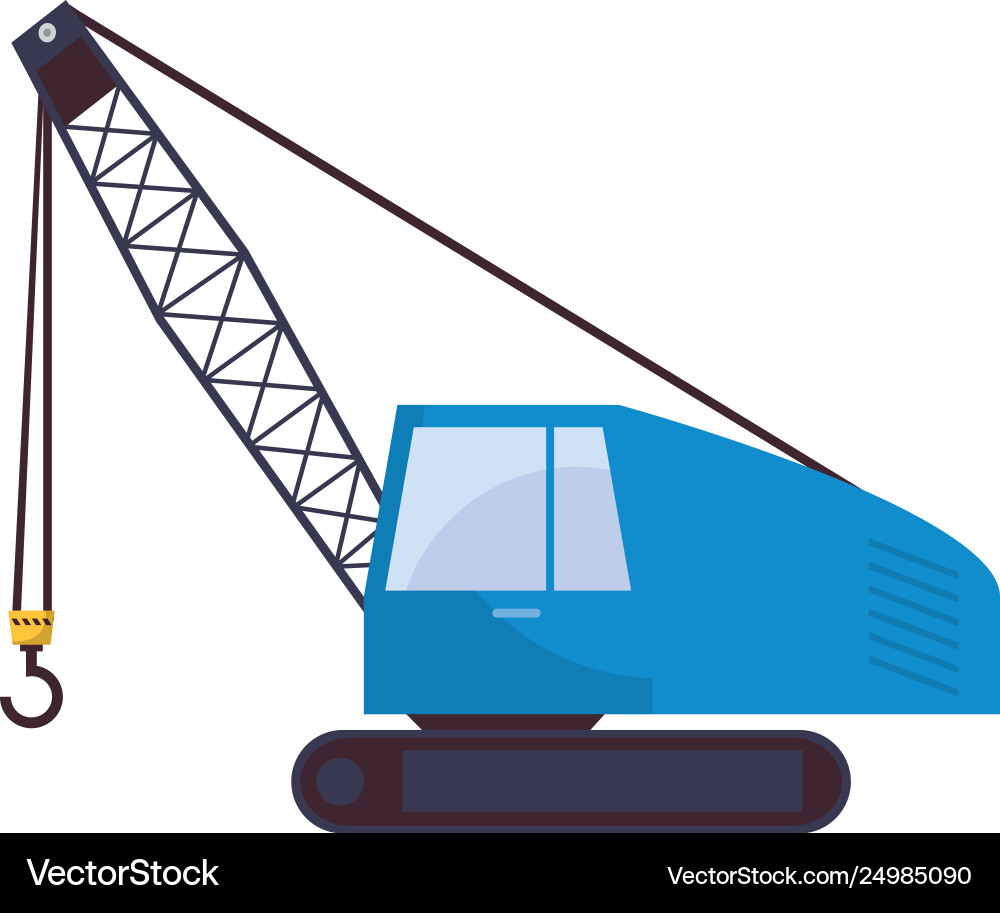 Under construction crane truck icon Royalty Free Vector