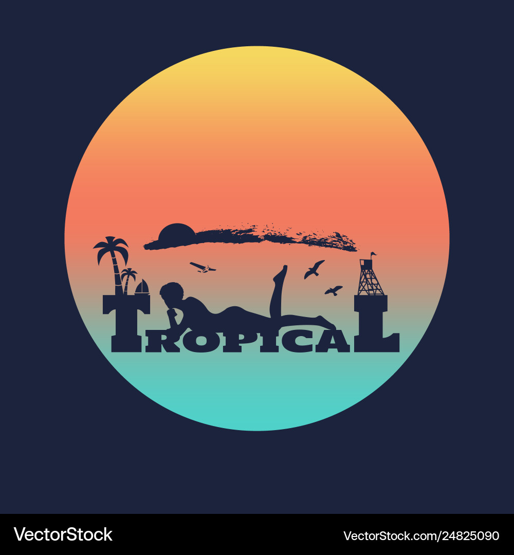 Young woman sunbathing on a beach Royalty Free Vector Image