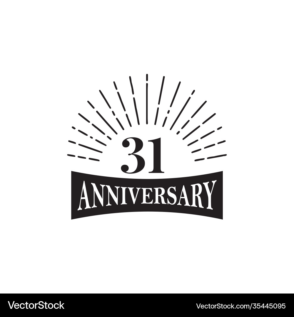 31th year anniversary logo design template Vector Image