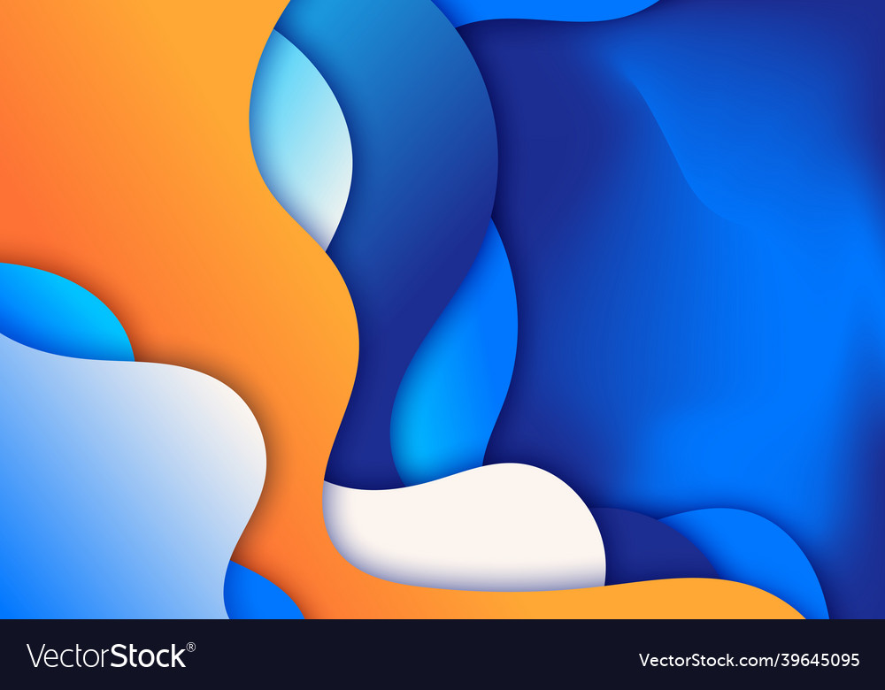Abstract 3d blue wave or liquid gradient shapes Vector Image