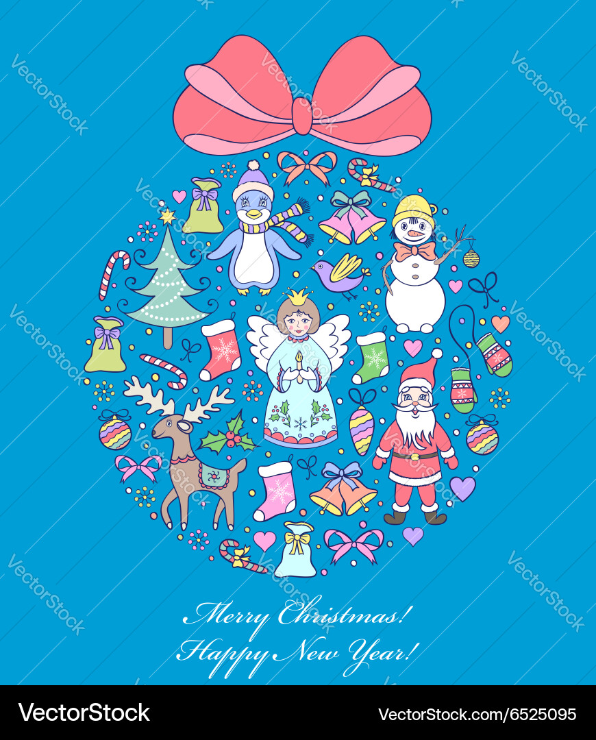 Colorful christmas card Royalty Free Vector Image