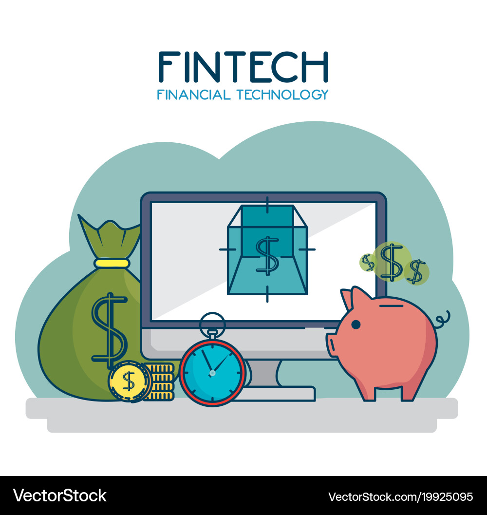 Fintech investment financial internet technology Vector Image