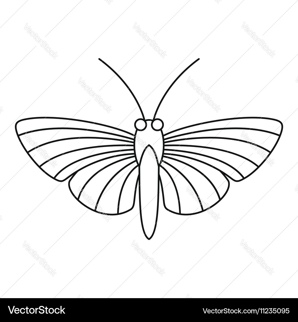 Hawk moth butterfly icon outline style Royalty Free Vector