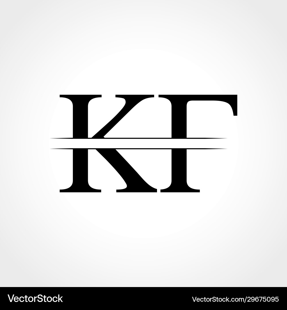 Initial kf letter logo design abstract letter kf Vector Image