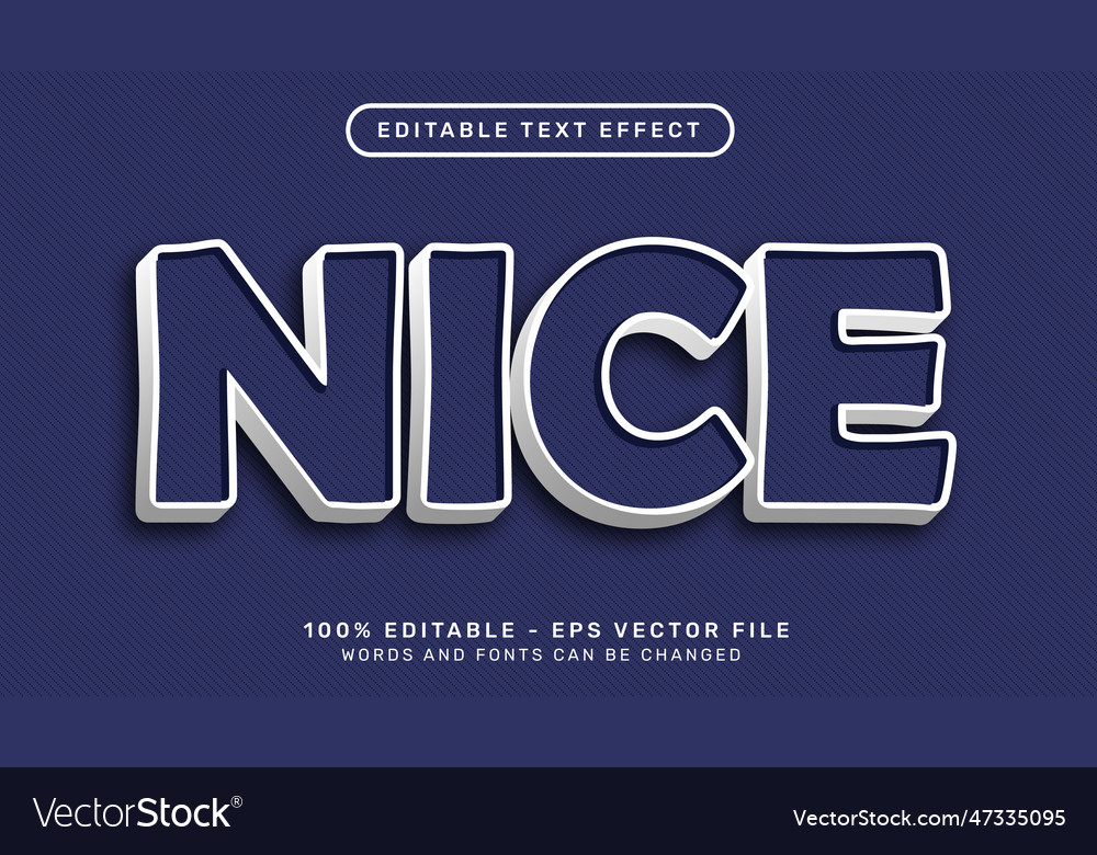 Nice 3d text effect and editable text effect Vector Image