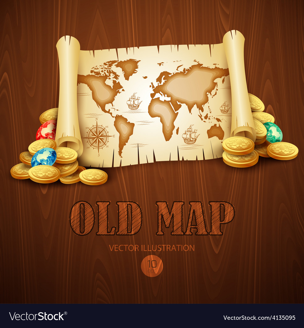 Old map Royalty Free Vector Image - VectorStock