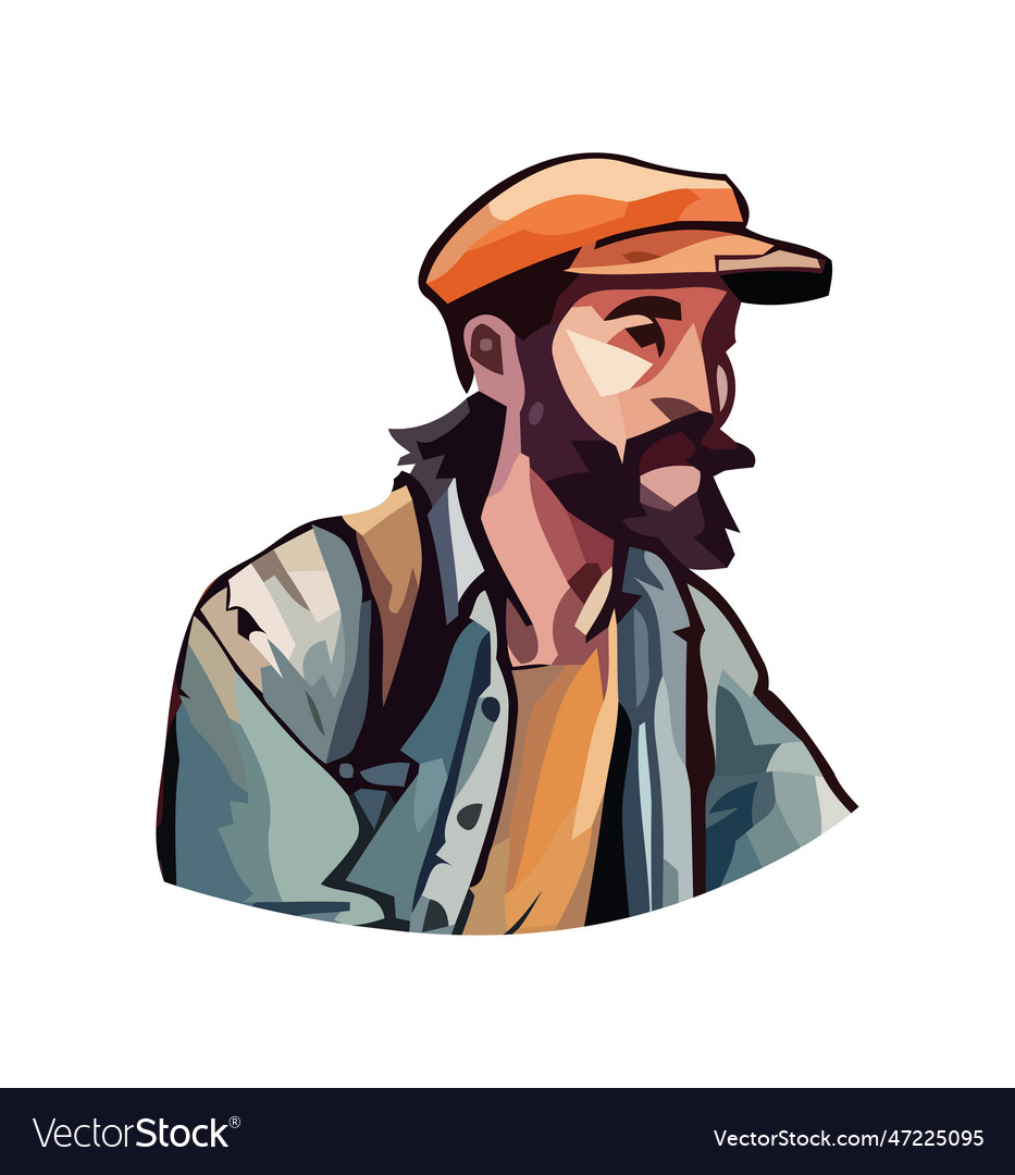 One Fashionable Man With Beard Royalty Free Vector Image