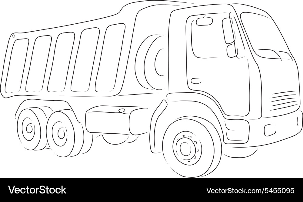 Outline of tipper Royalty Free Vector Image - VectorStock