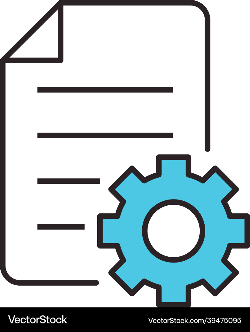 Paper and gear icon Royalty Free Vector Image - VectorStock