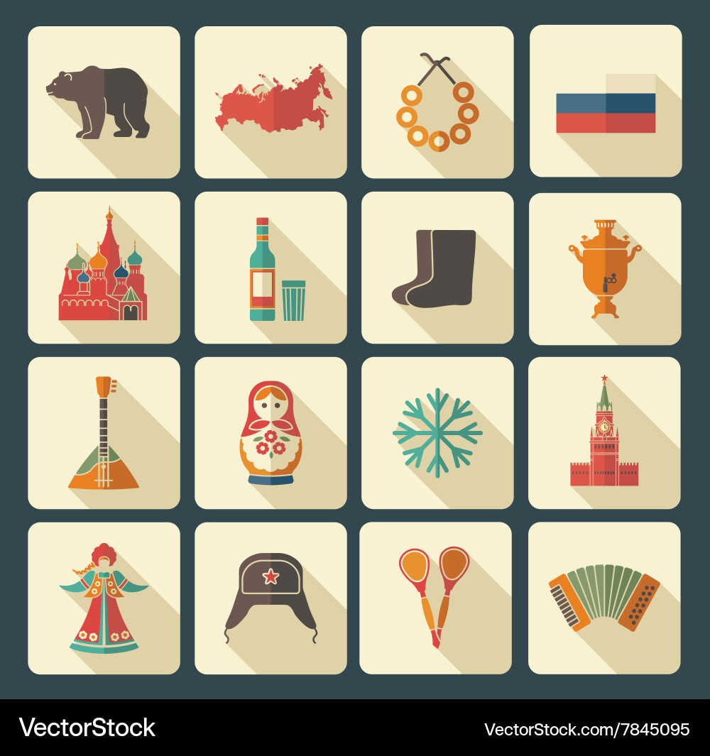 Russian icons Royalty Free Vector Image - VectorStock