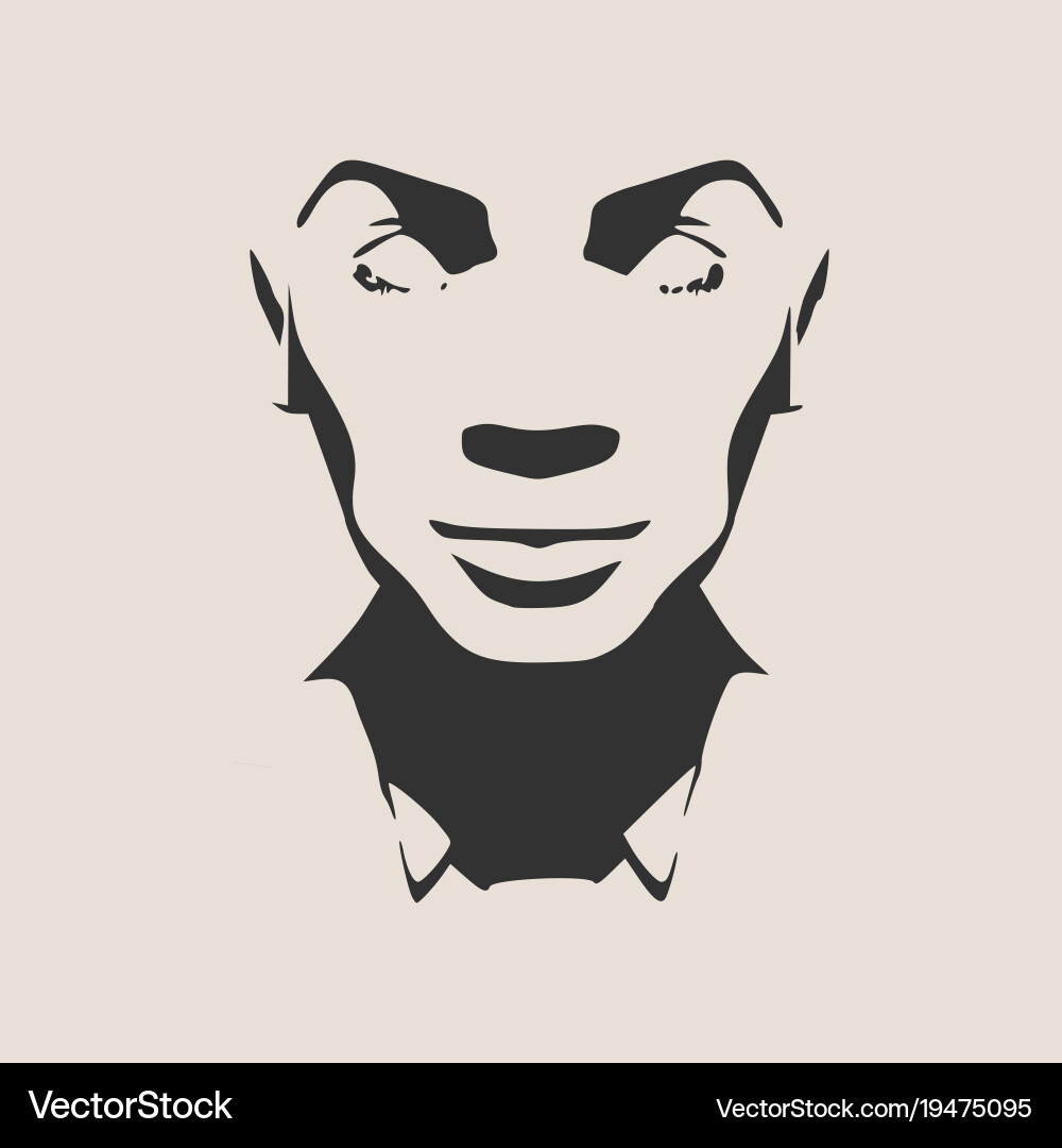 Silhouette a female head face front view Vector Image