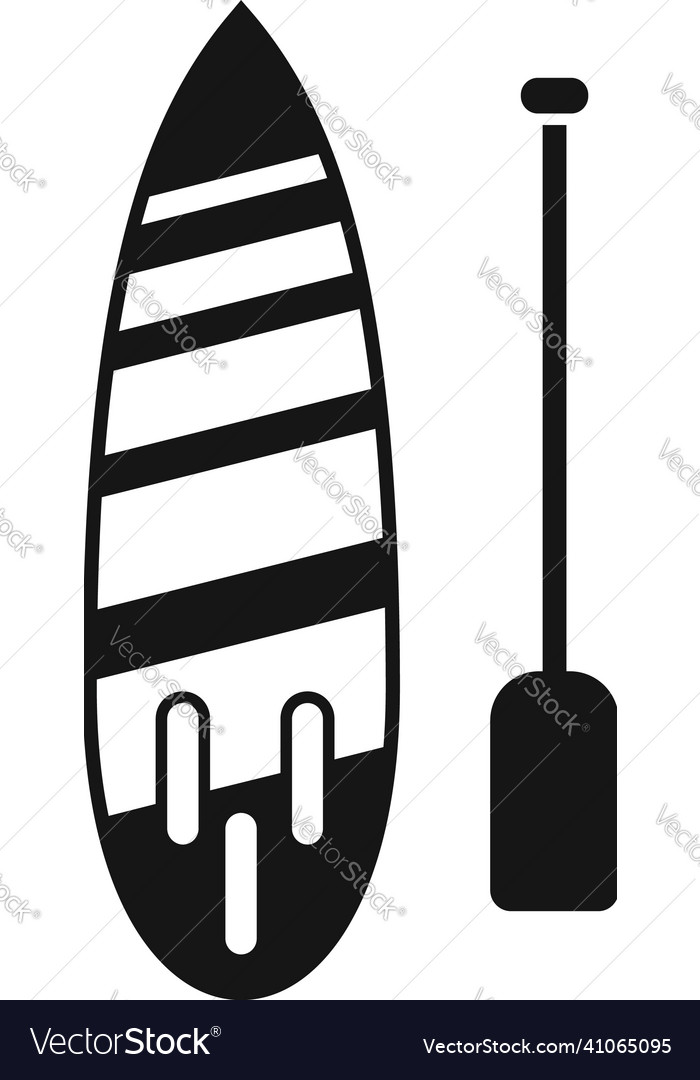 Sup surfboard icon simple board paddle Royalty Free Vector