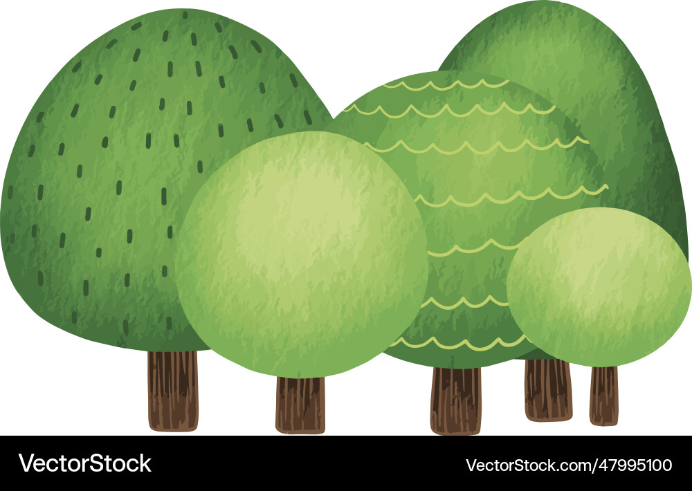 Abstract green trees for decoration on nature Vector Image
