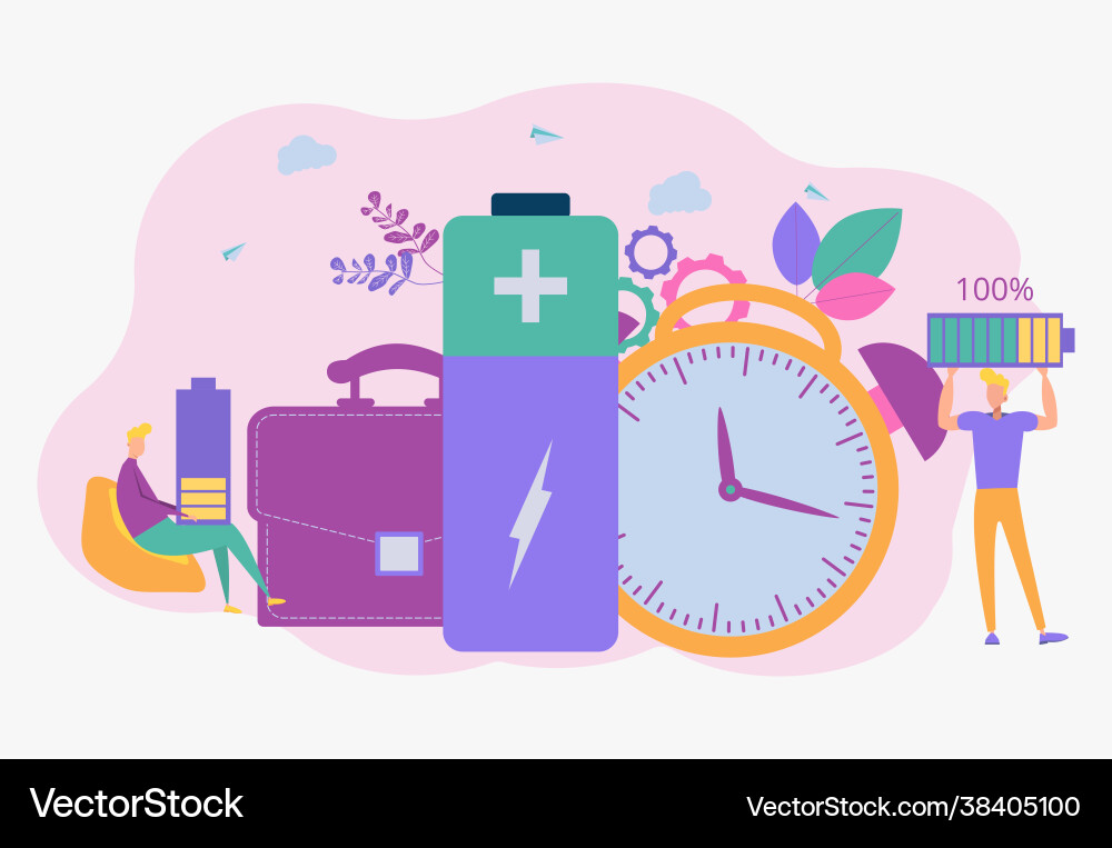 Battery life and durability with a charge Vector Image