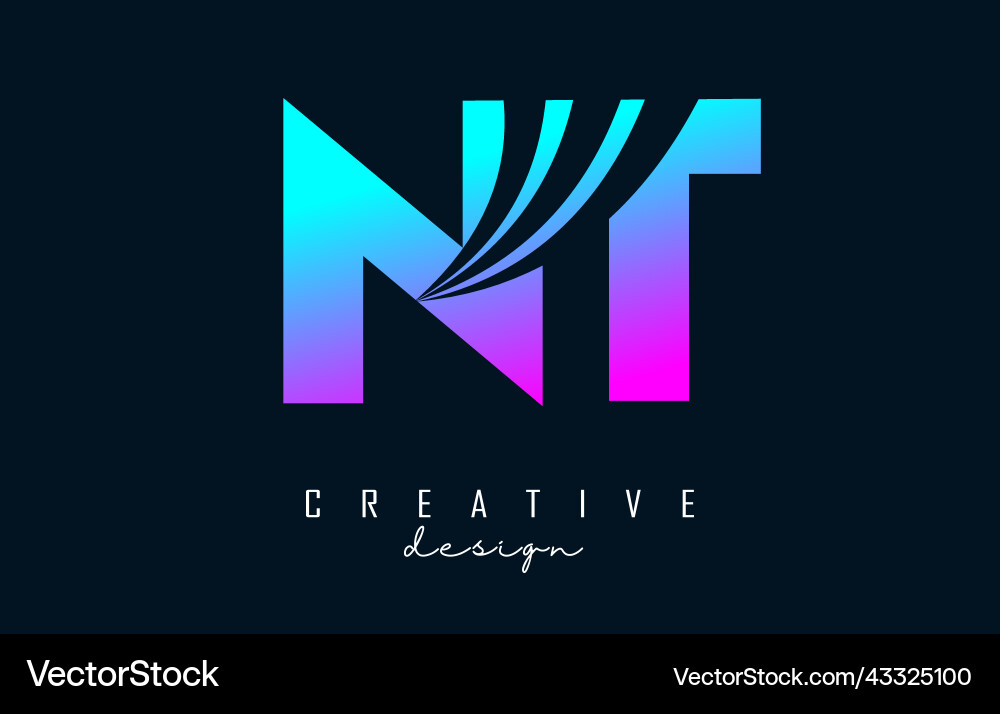 Creative colorful letters nt n t logo Royalty Free Vector