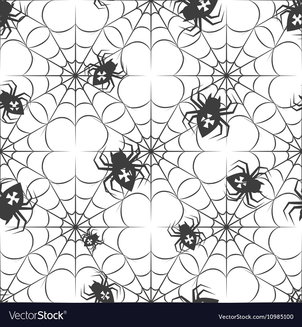 Halloween seamless pattern with spiders Royalty Free Vector