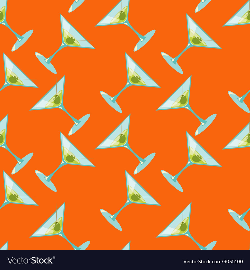 Martini seamless pattern Royalty Free Vector Image
