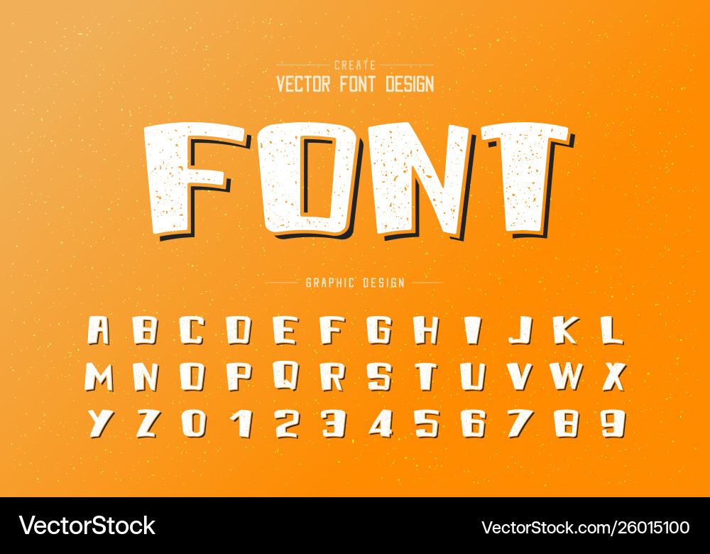 Texture cartoon font and alphabet bold typeface Vector Image