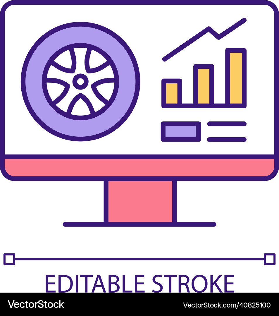 Tire manufacturing process rgb color icon Vector Image