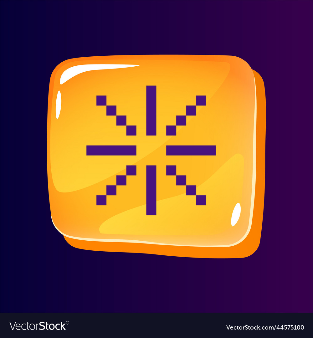 Wait For Loading Glossy Ui Button With Pixelated Vector Image 