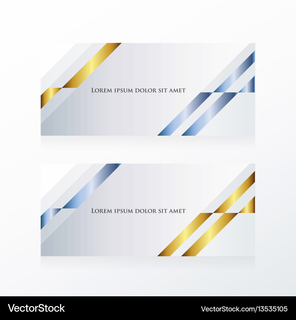 Abstract banner design gold and blue Royalty Free Vector