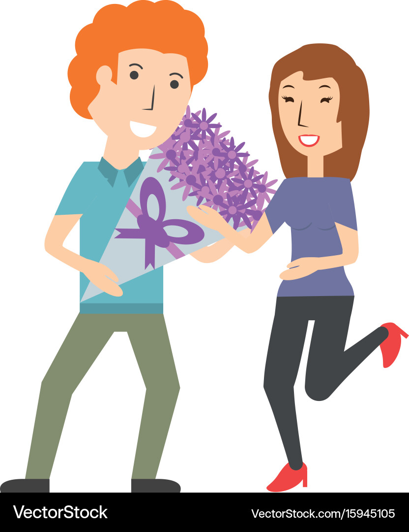 Beautiful young couple Royalty Free Vector Image