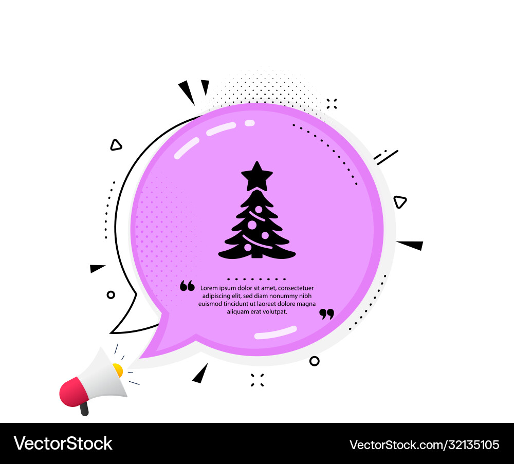 Christmas tree present icon new year spruce sign Vector Image