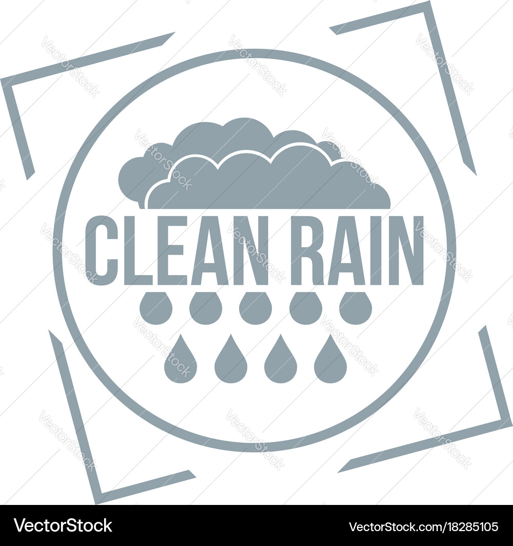 Clean rain logo simple gray style Royalty Free Vector Image