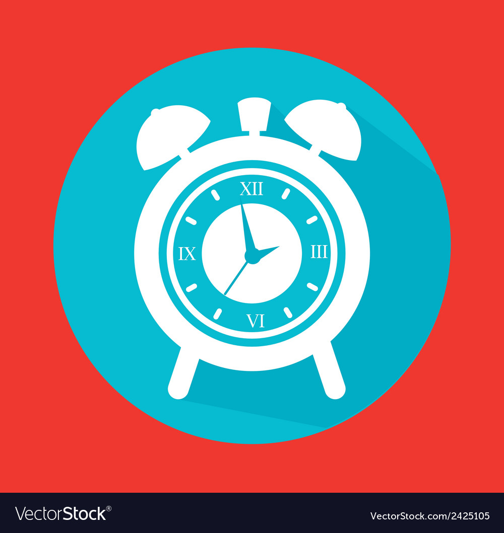 Clock design over red background Royalty Free Vector Image