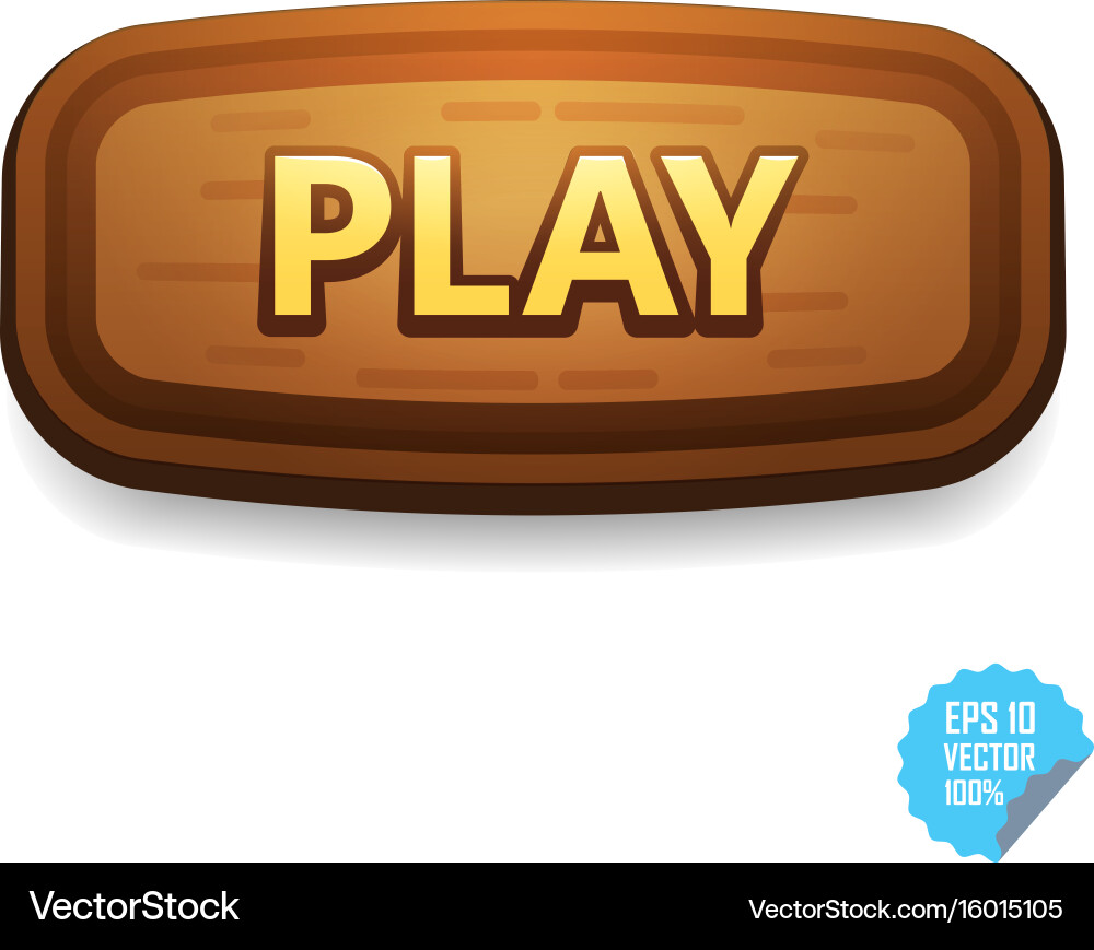 Colorful button with play tittle bright Royalty Free Vector