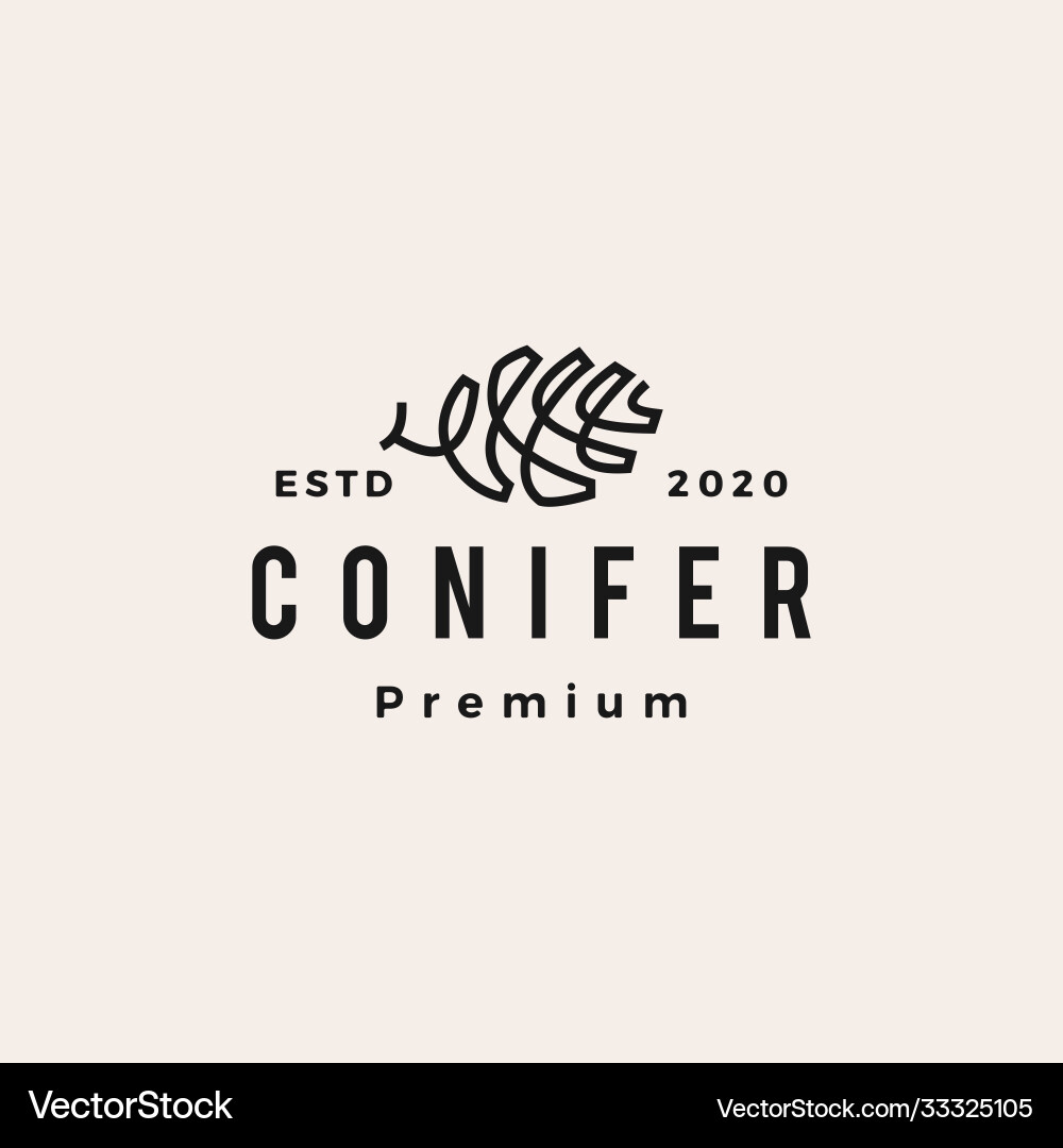 Conifer hipster vintage logo icon Royalty Free Vector Image