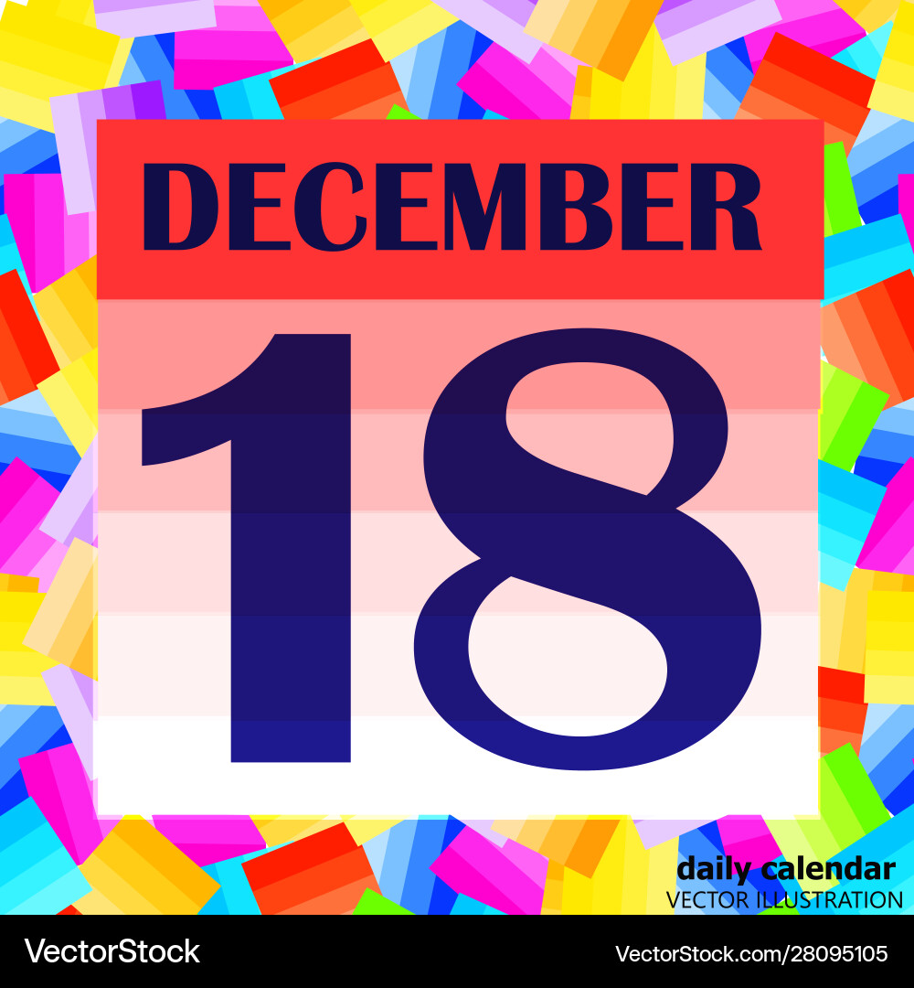 December 18 icon for planning important day Vector Image