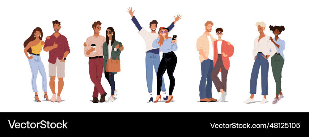 Diverse Group of Young Colleagues Royalty Free Vector Image