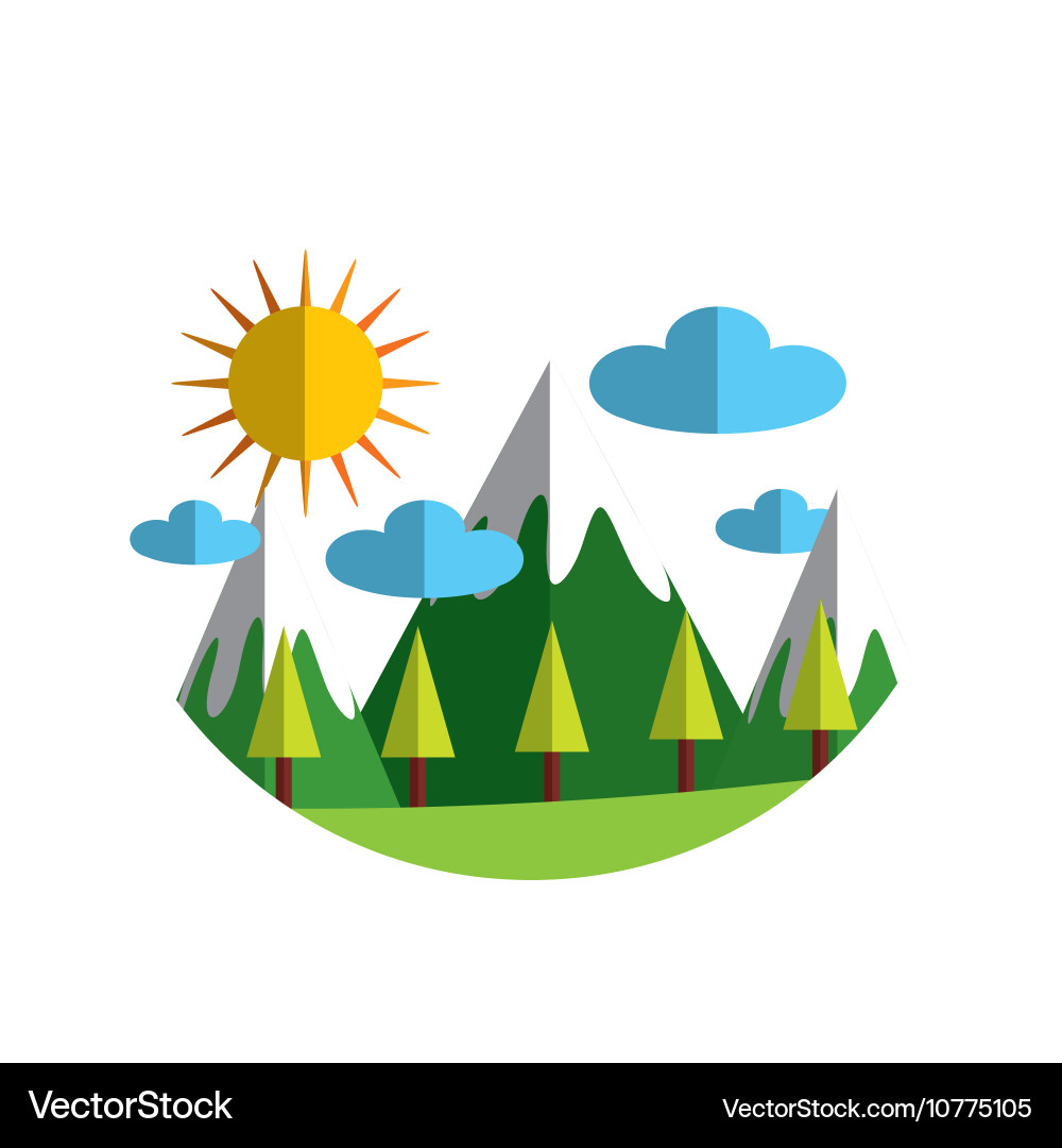 Ecology landscape nature icon Royalty Free Vector Image