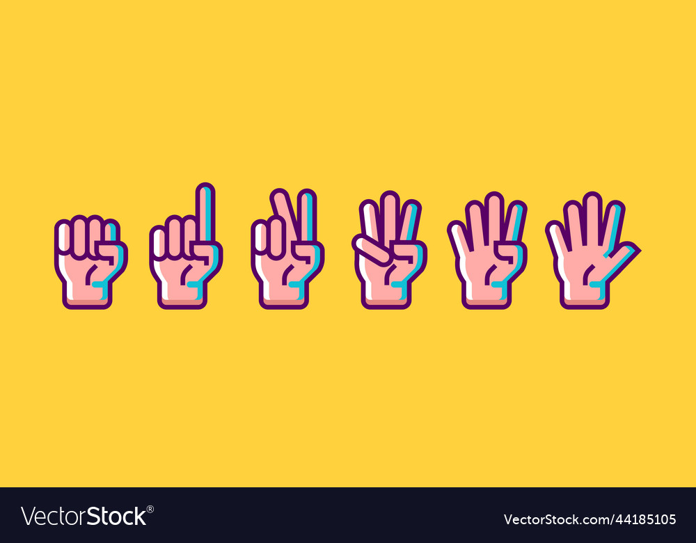 Hand gesture count 1 2 3 4 and 5 icon Royalty Free Vector