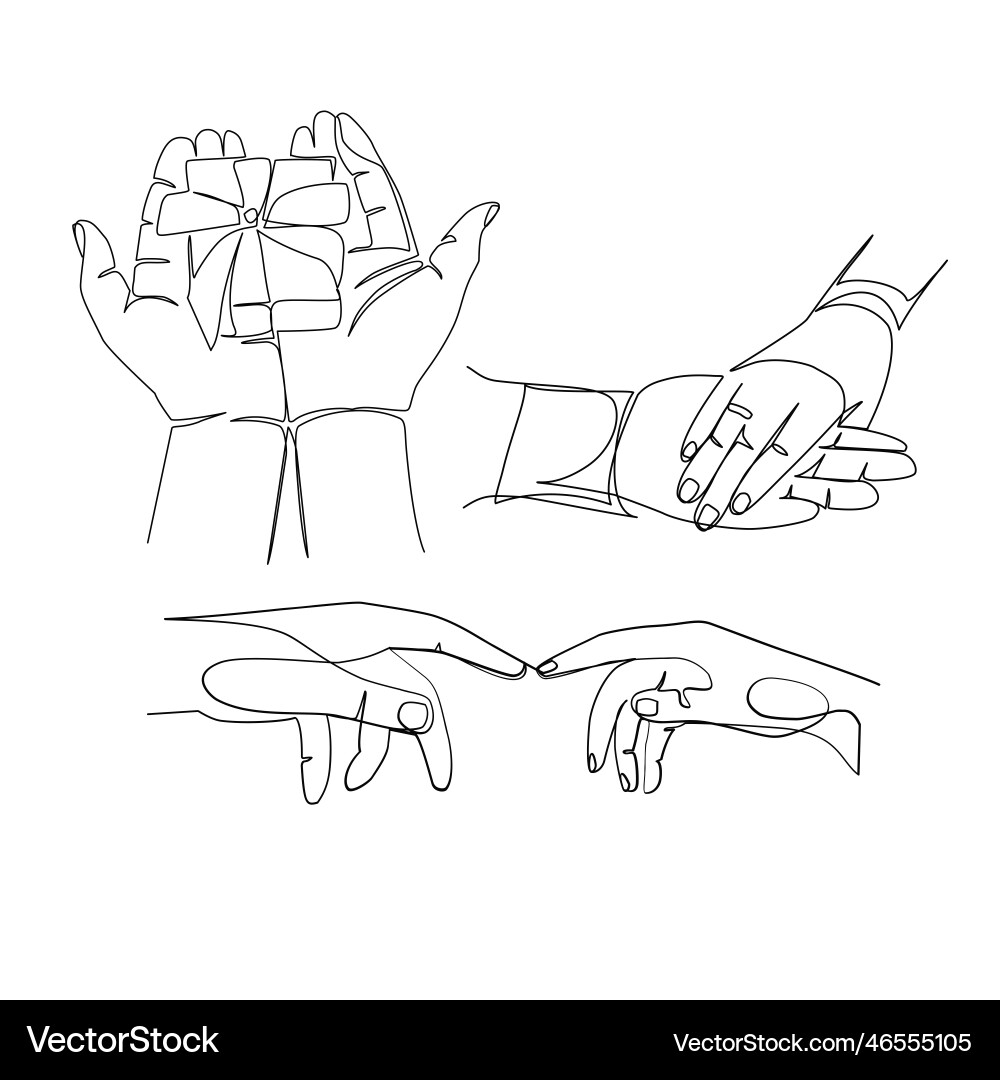 Hands drawn in line art styl Royalty Free Vector Image