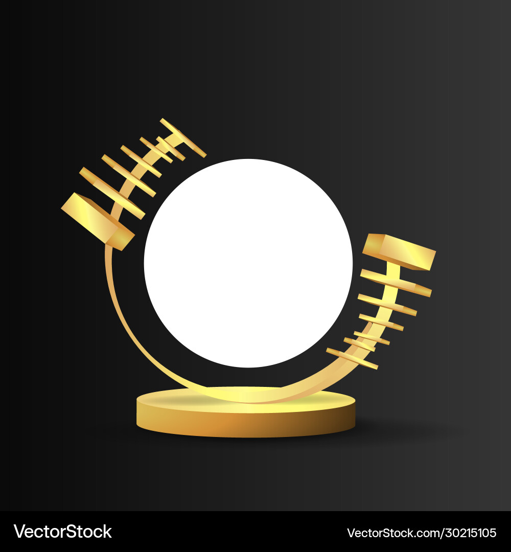 Metallic golden stage with floating geometrical Vector Image
